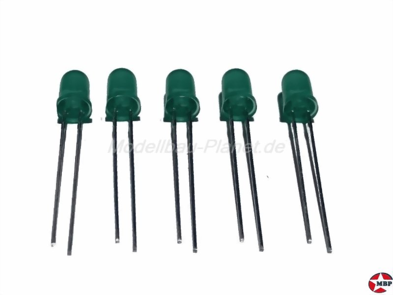 Leuchtdiode LED Standard 5mm 60° grün - Modellbau-Planet