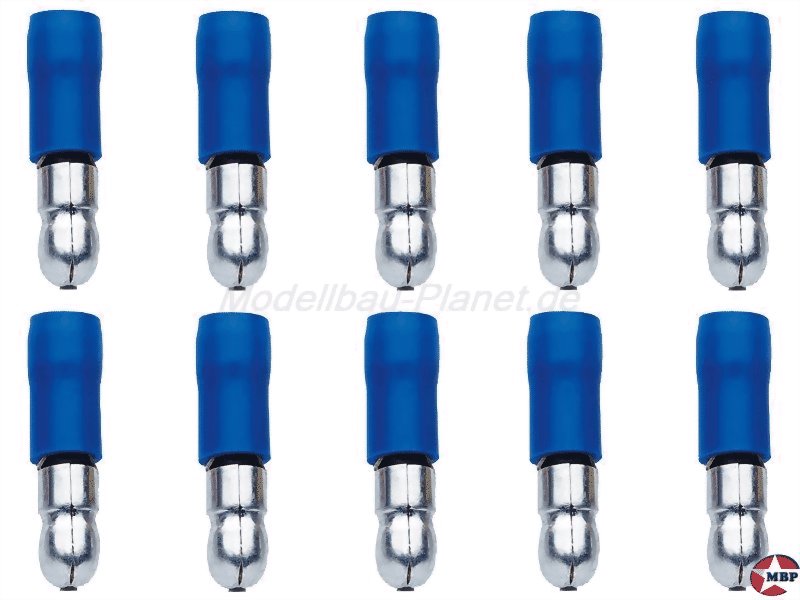 Rundstecker Isoliert 5mm blau 1,5-2,5mm² - Modellbau-Planet